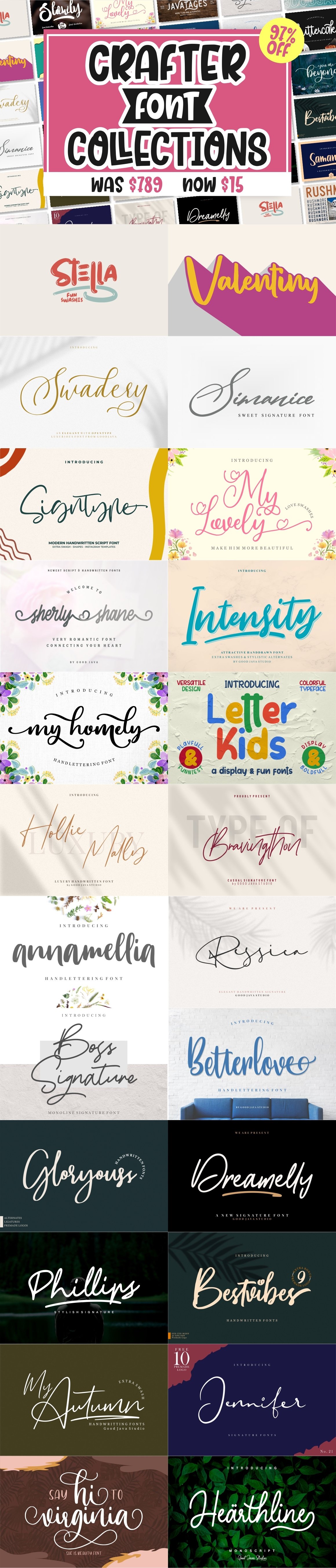 BEST CRAFTER FONT COLLECTIONS (387885) | Packs / Bundles | Font Bundles