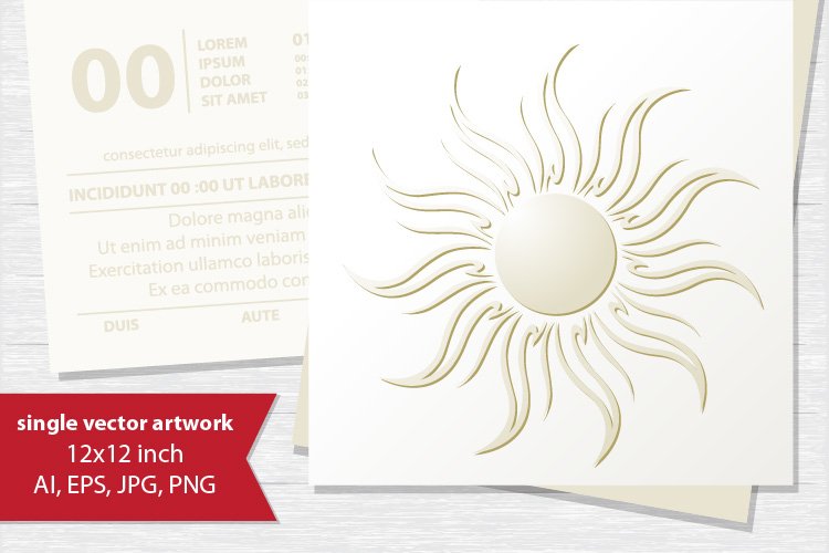 golden sun - single vector artwork (839218) | Vectors | Design Bundles