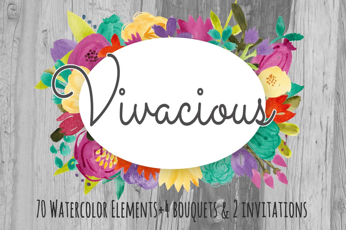 Watercolor Flower Clip Art - Vivacious (85338) | Illustrations | Design ...