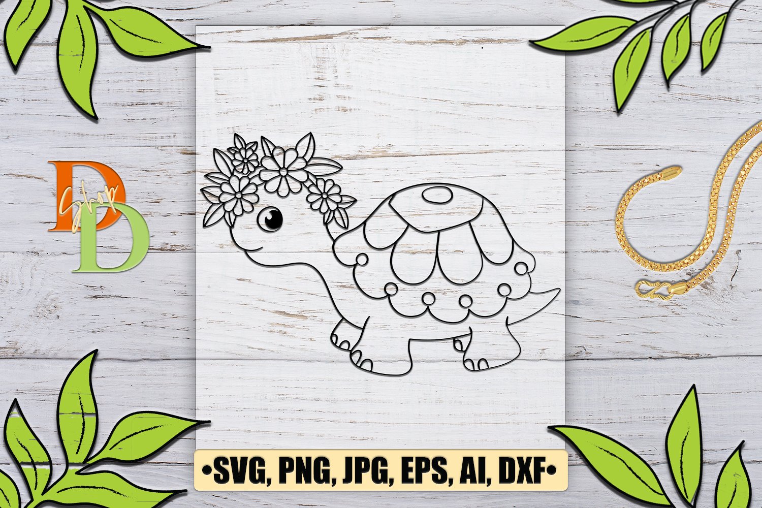 Turtle SVG File, Floral Turtle SVG File, Turtle Cut File (806171 ...