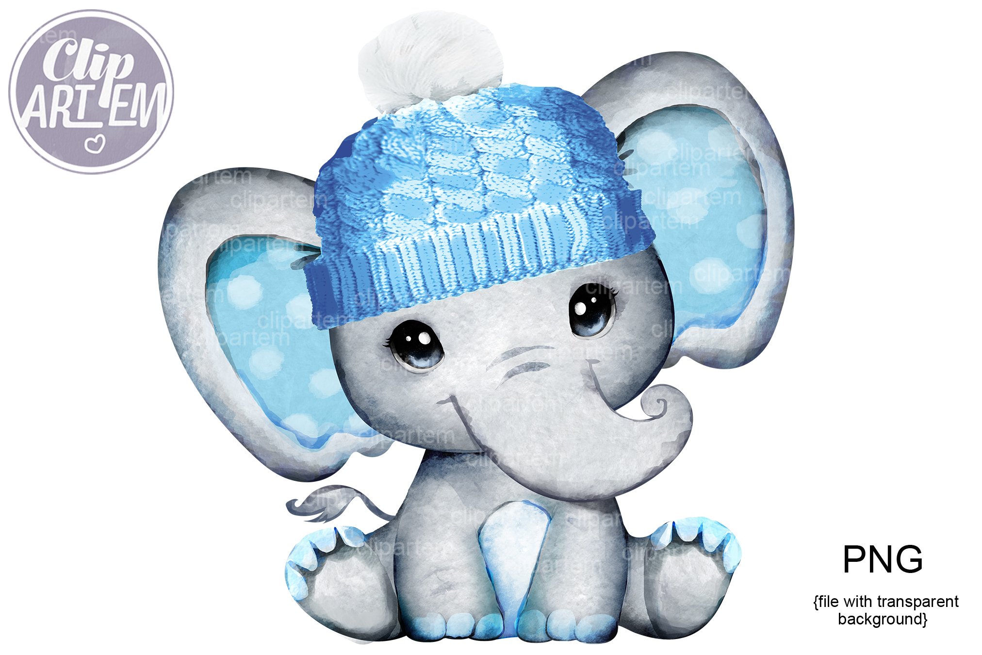 Blue Baby Elephant Clip Art Baby Elephant Blue Clipart PNG, Vector,