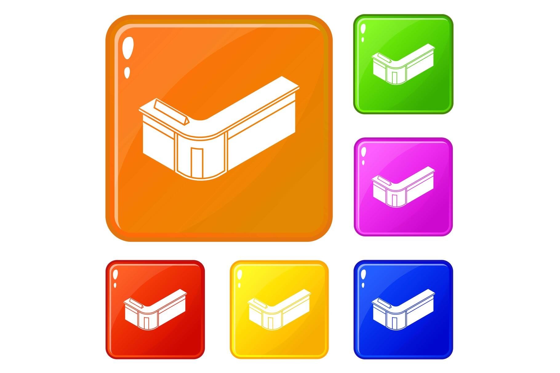 Reception table icons set vector color (529052) | Icons | Design Bundles