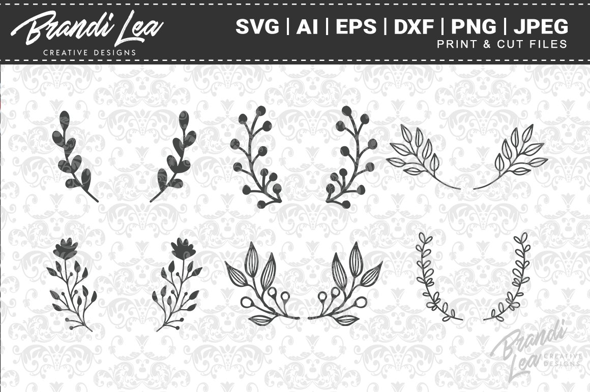 Hand Drawn Laurels SVG Cutting Files (88537)