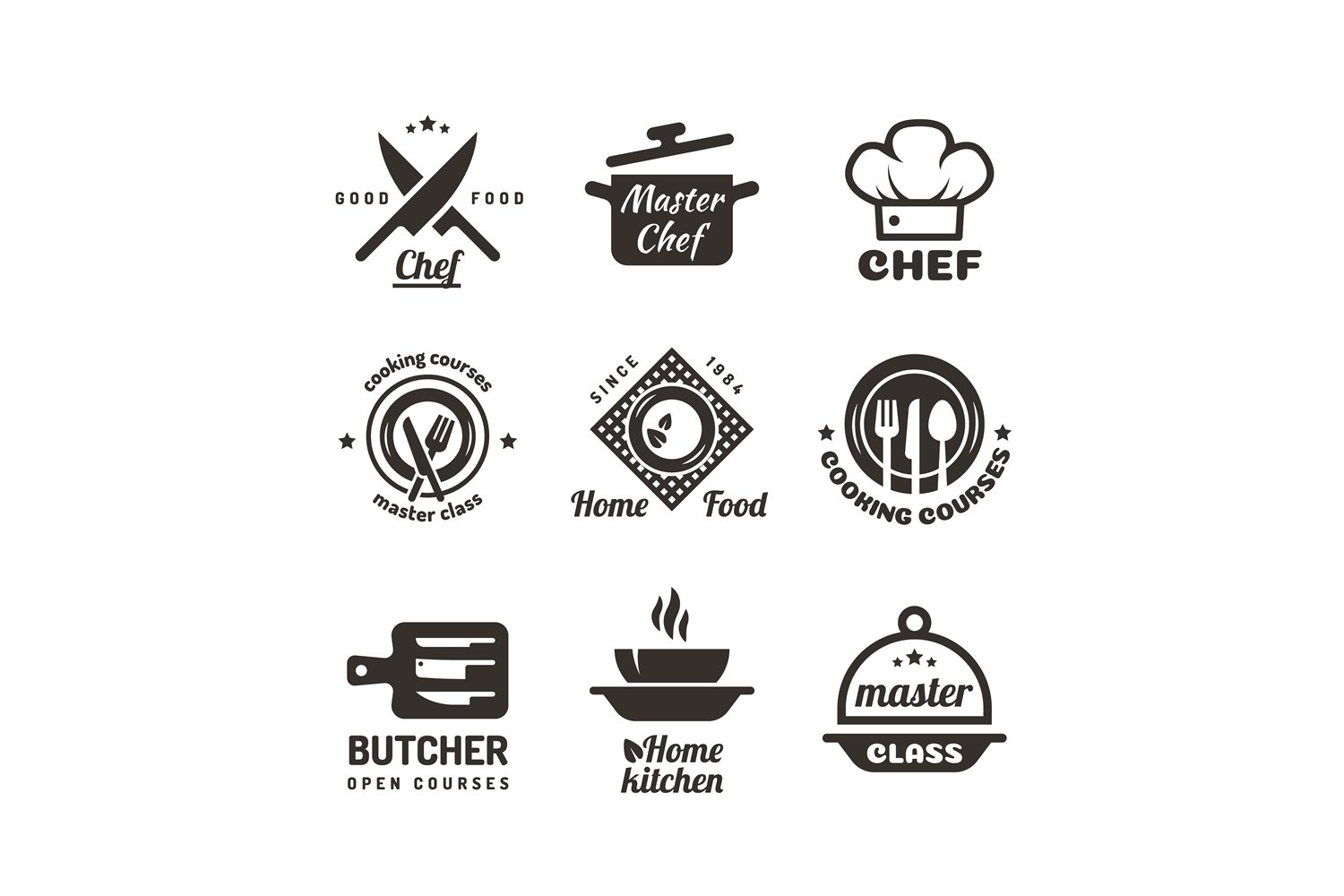 Cooking master classes labels. Restaurant or cafe menu emble (908738 ...