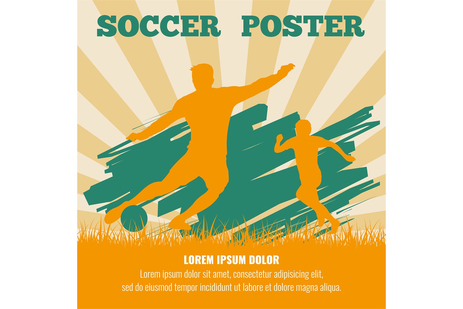 Soccer players vector poster template (850917) | Illustrations | Design ...