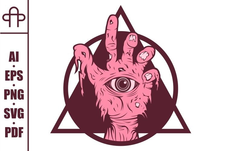 Zombie Hand Triangle vector illustration (1014641) | Illustrations ...