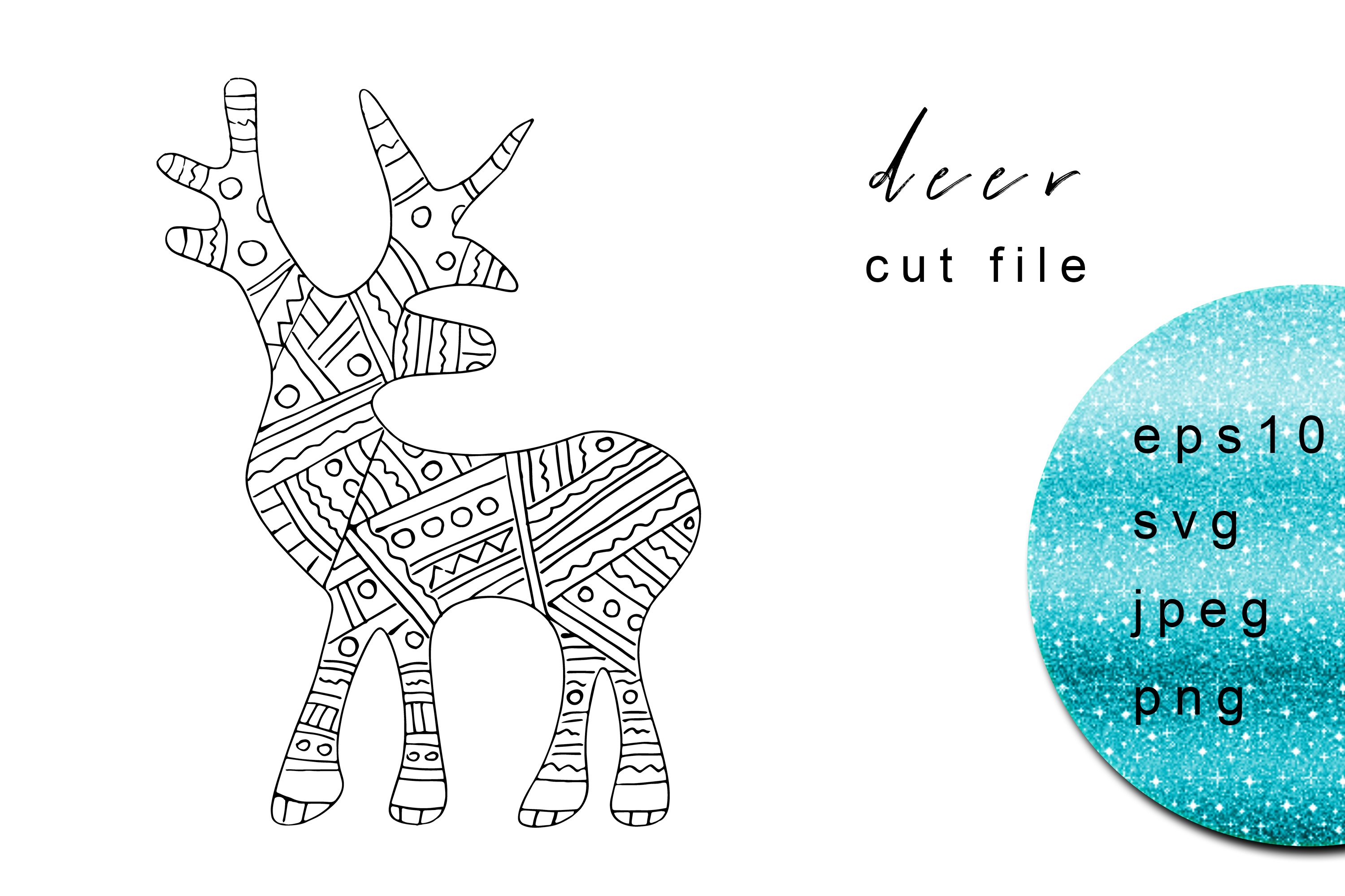 Deer SVG Cut File (1097279) | Printables | Design Bundles