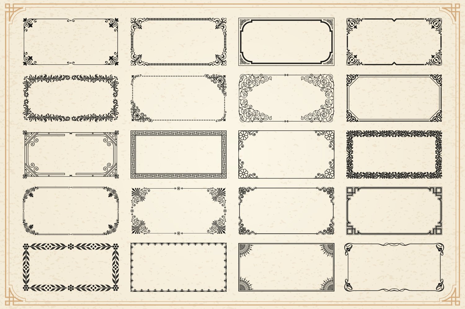 Decorative frames and borders set #2, 116 Elements (1212994) | Elements ...
