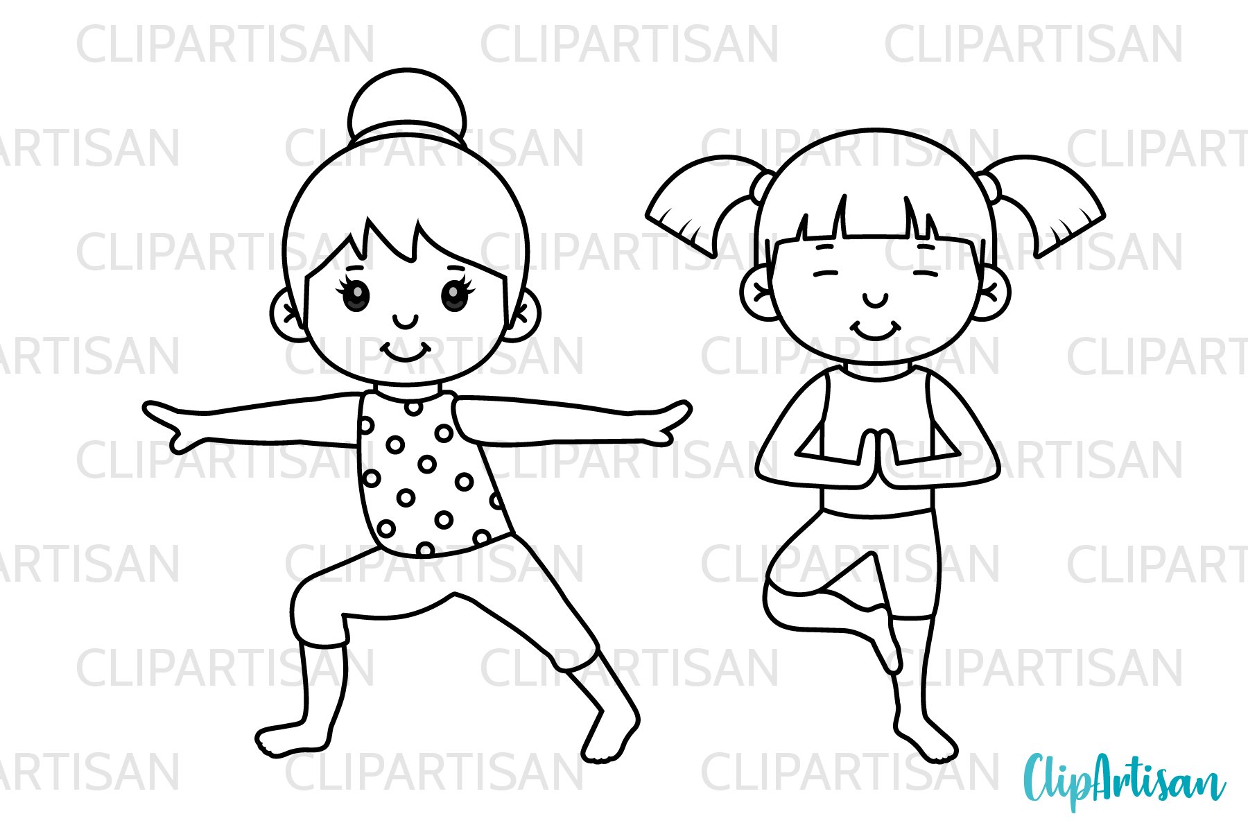 Kids Exercising Clipart Black And White