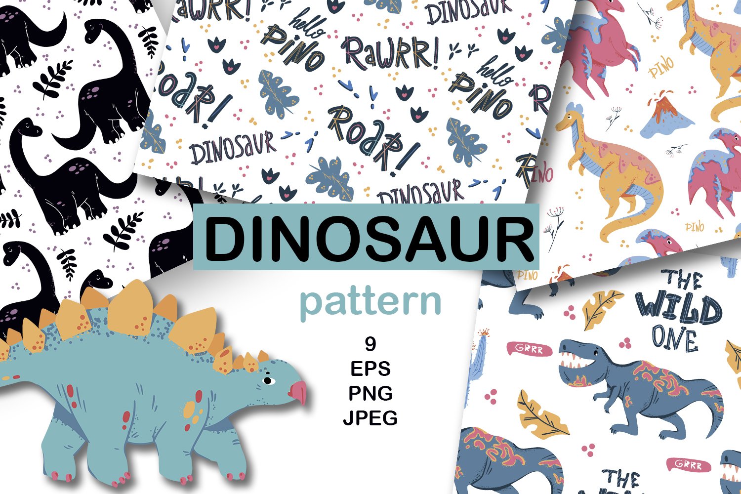 Dinosaur Digital Papers, Dinosaur Papers, Dinosaur Patterns