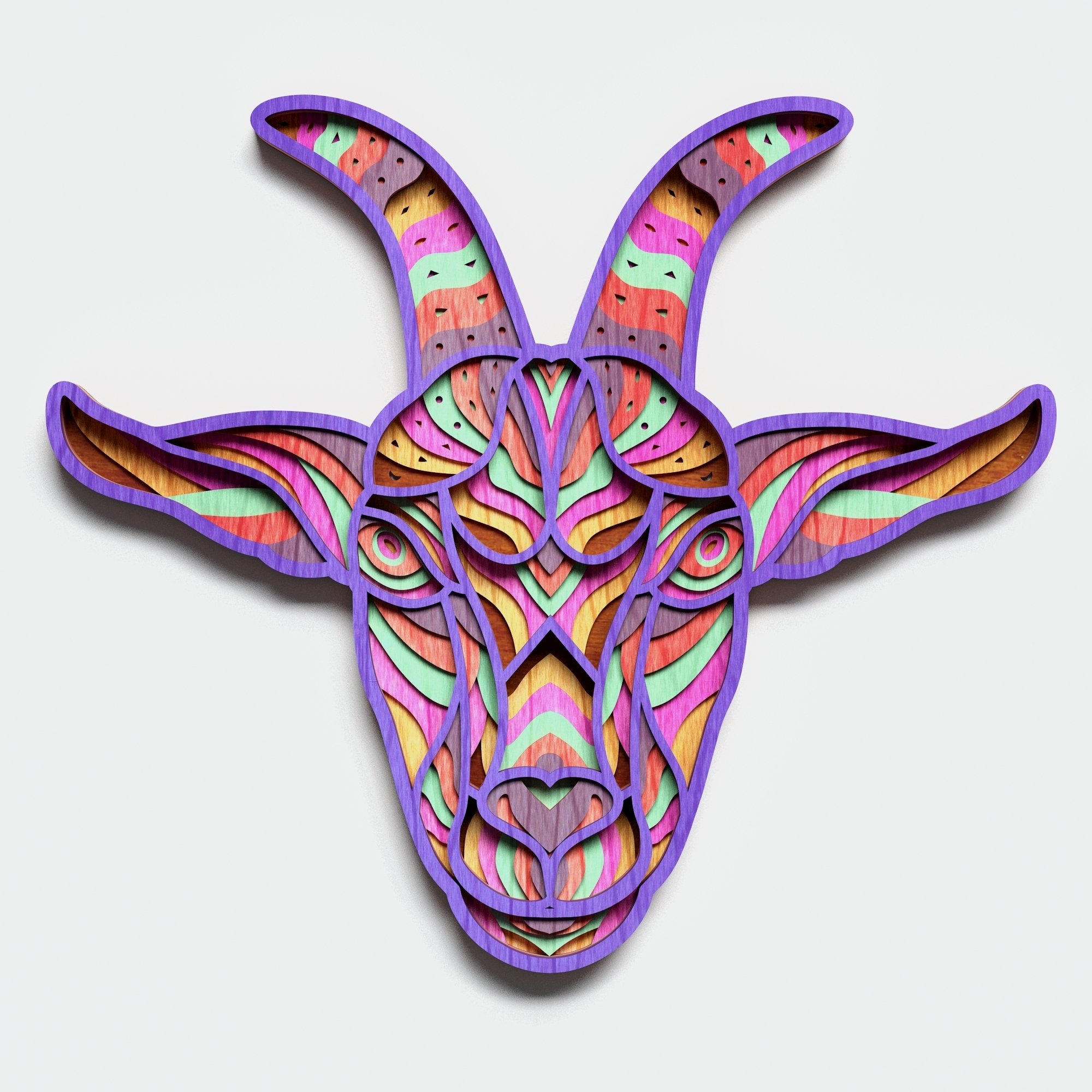 Multilayer Goat Mandala, Vector file for cutting (887957) | Paper ...