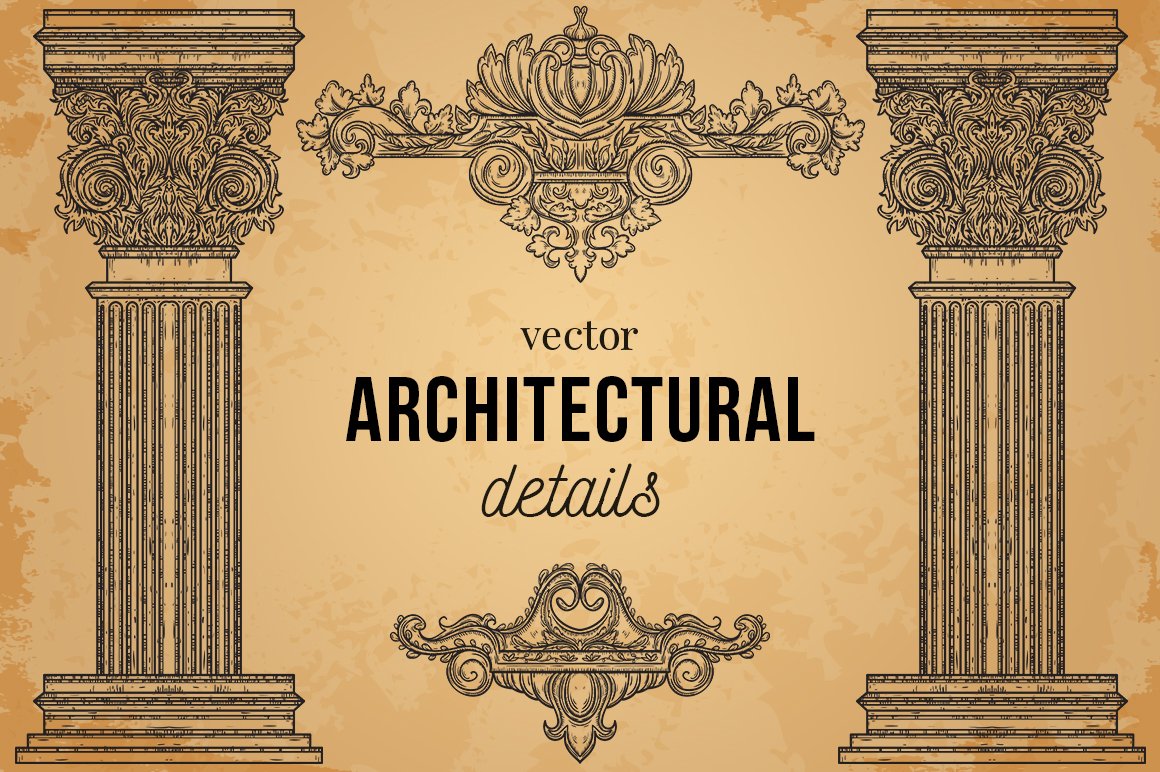 Vector architectural details (140878) | Illustrations | Design Bundles