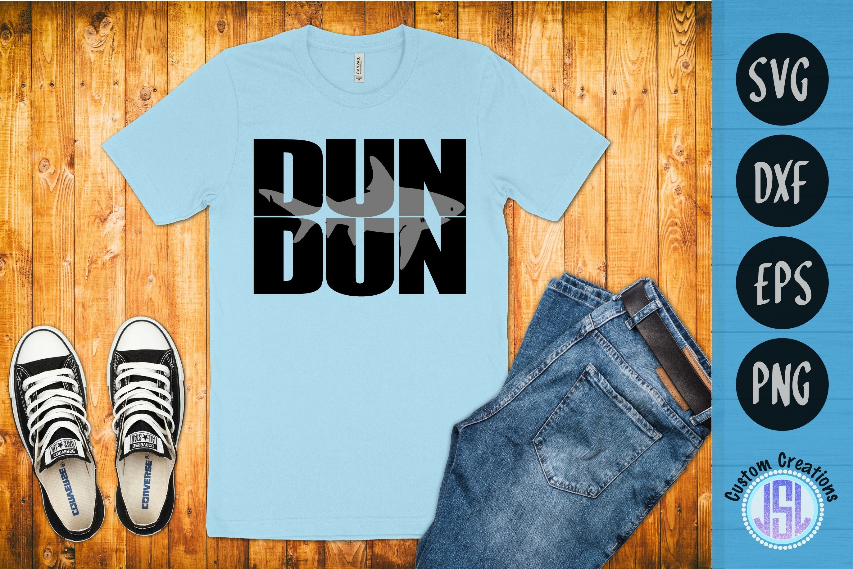 Dun Dun Shark Knockout Design | SVG DXF EPS PNG