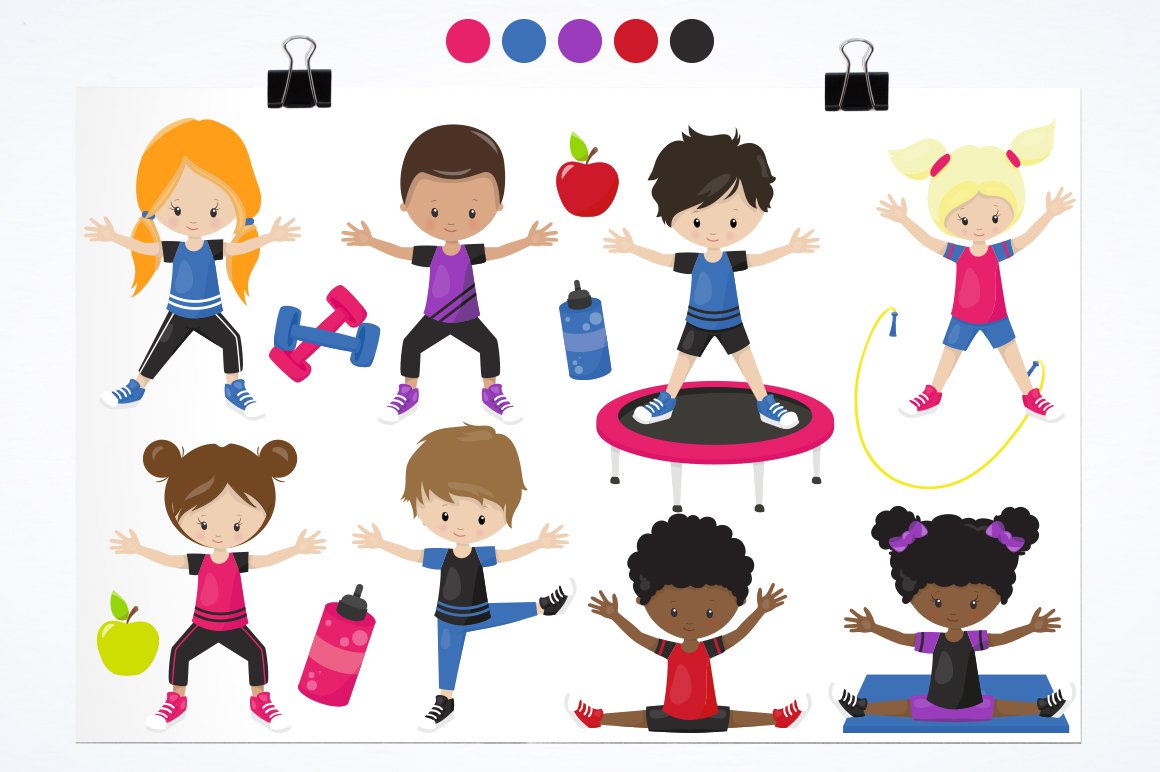Fitness Kids designs graphics and illustrations