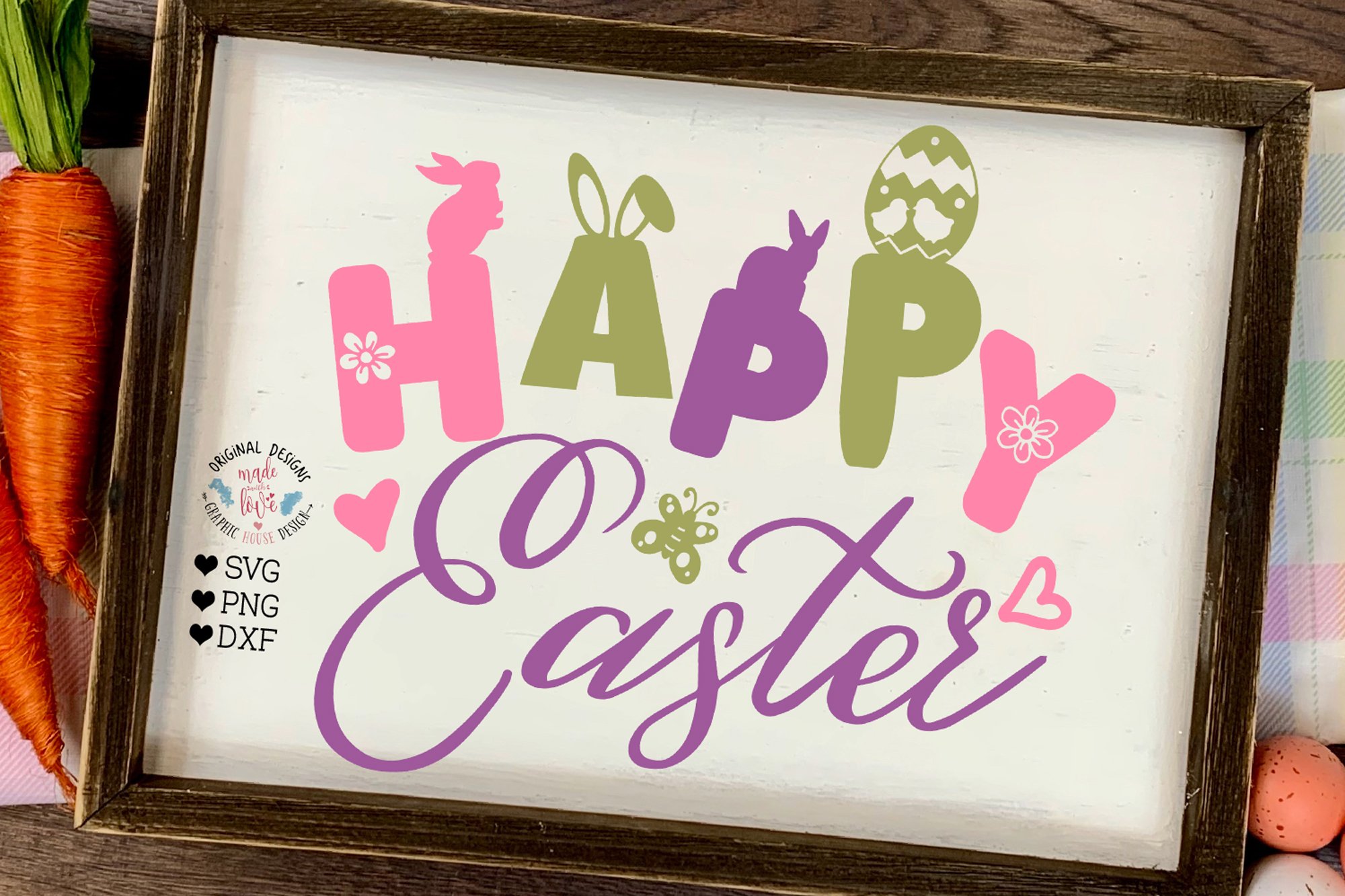 Happy Easter Cut File - Sublimation File (1183871) | SVGs | Design Bundles