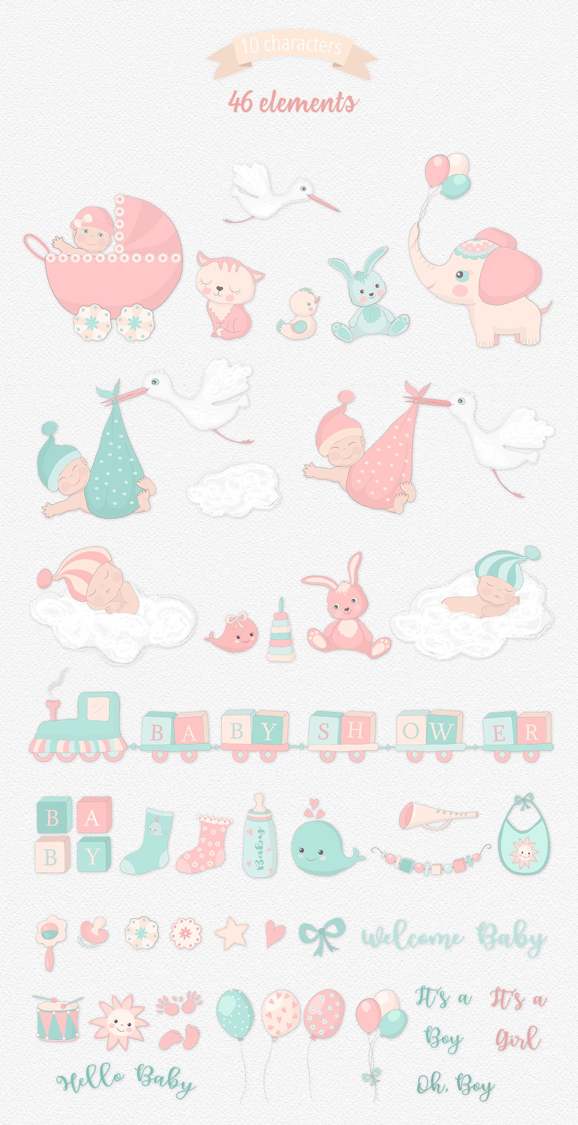 Baby Shower Illustration Set