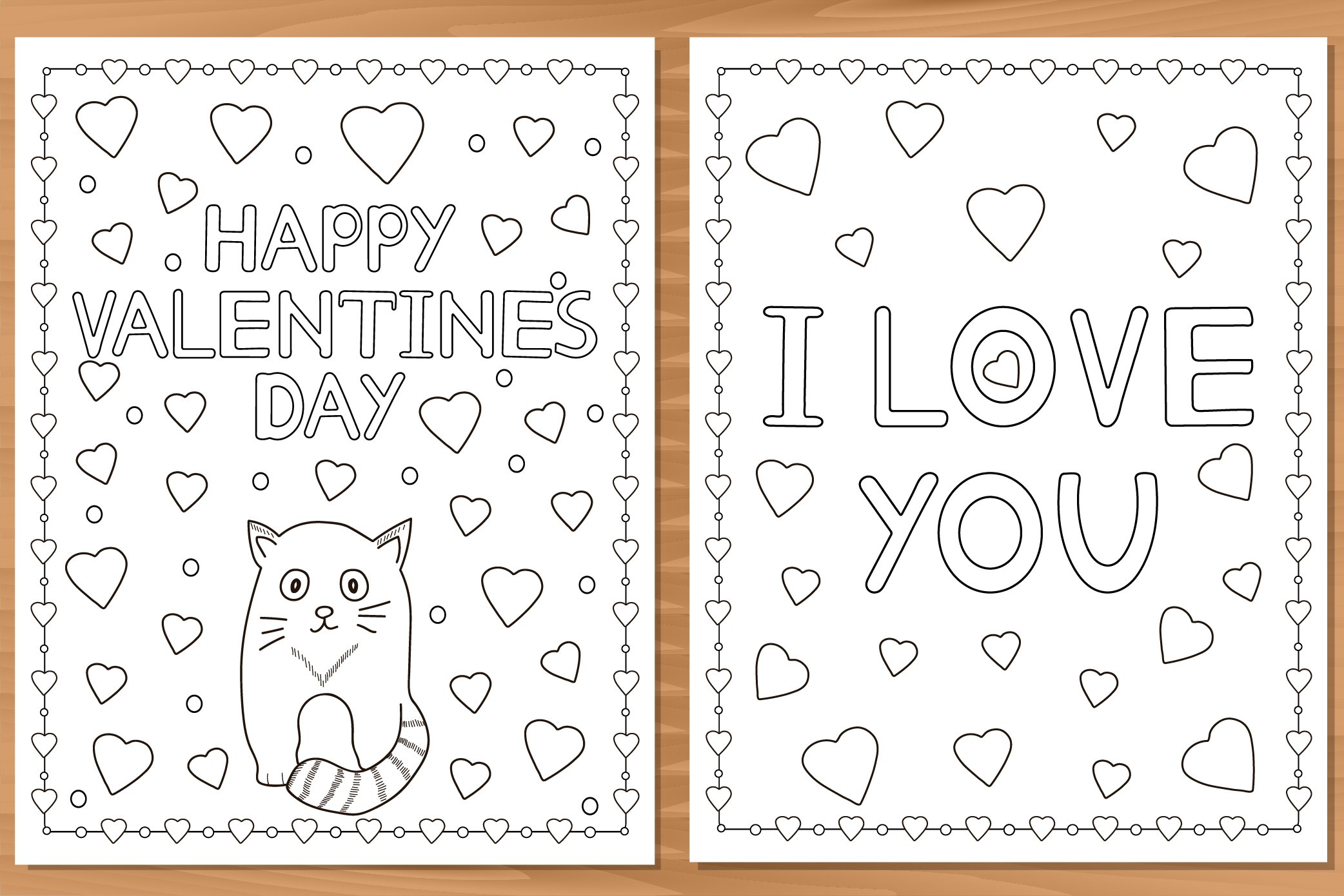 Valentine's day cards. Coloring pages (418321) | Coloring Pages ...