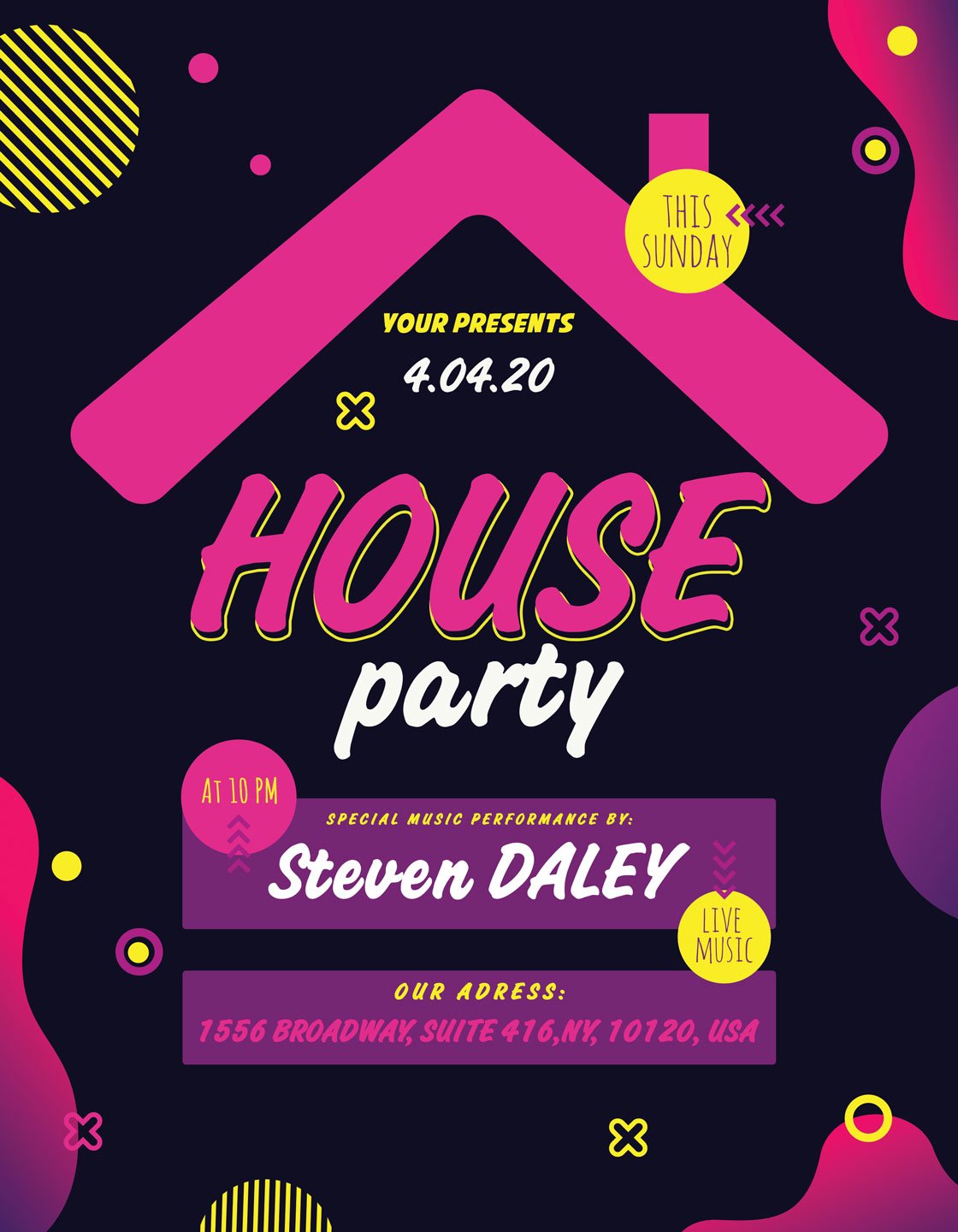 House Party Flyer Poster (530723) | Flyers | Design Bundles