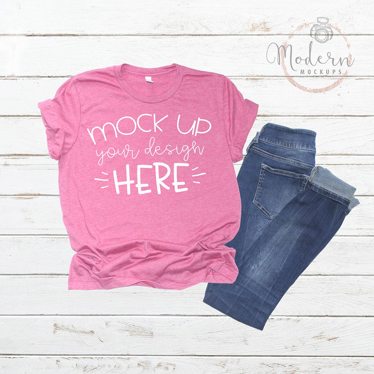 Mock up Bella Canvas 3001 Heather Raspberry Unisex Mockup (92293 ...