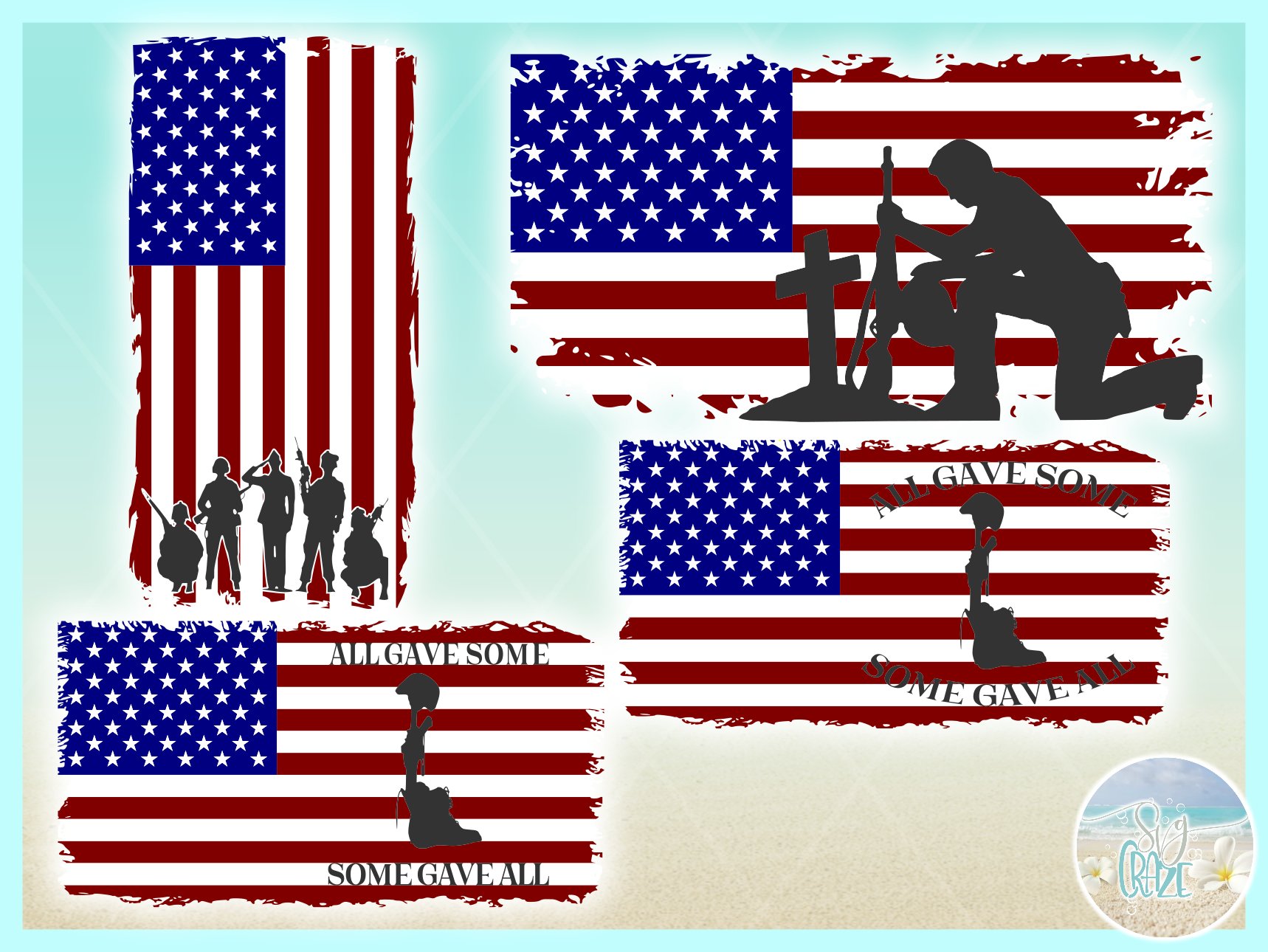 Usa American Flag Soldiers Salute Svg Dxf Eps Png Pdf Files (60535 ...