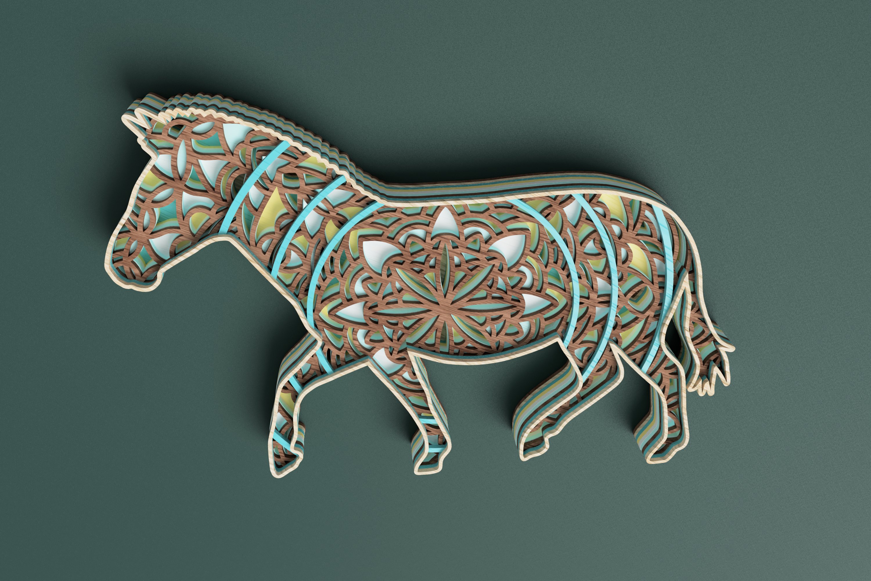 Safari Animal laser cut file - Zebra Mandala
