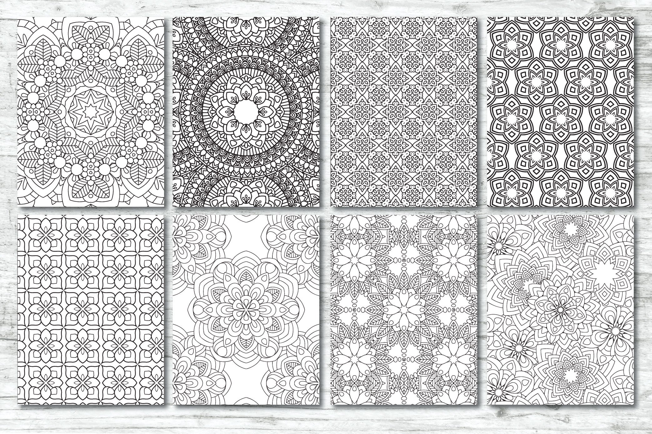 50 Geometric Coloring Pages (435499) | Coloring Pages | Design Bundles