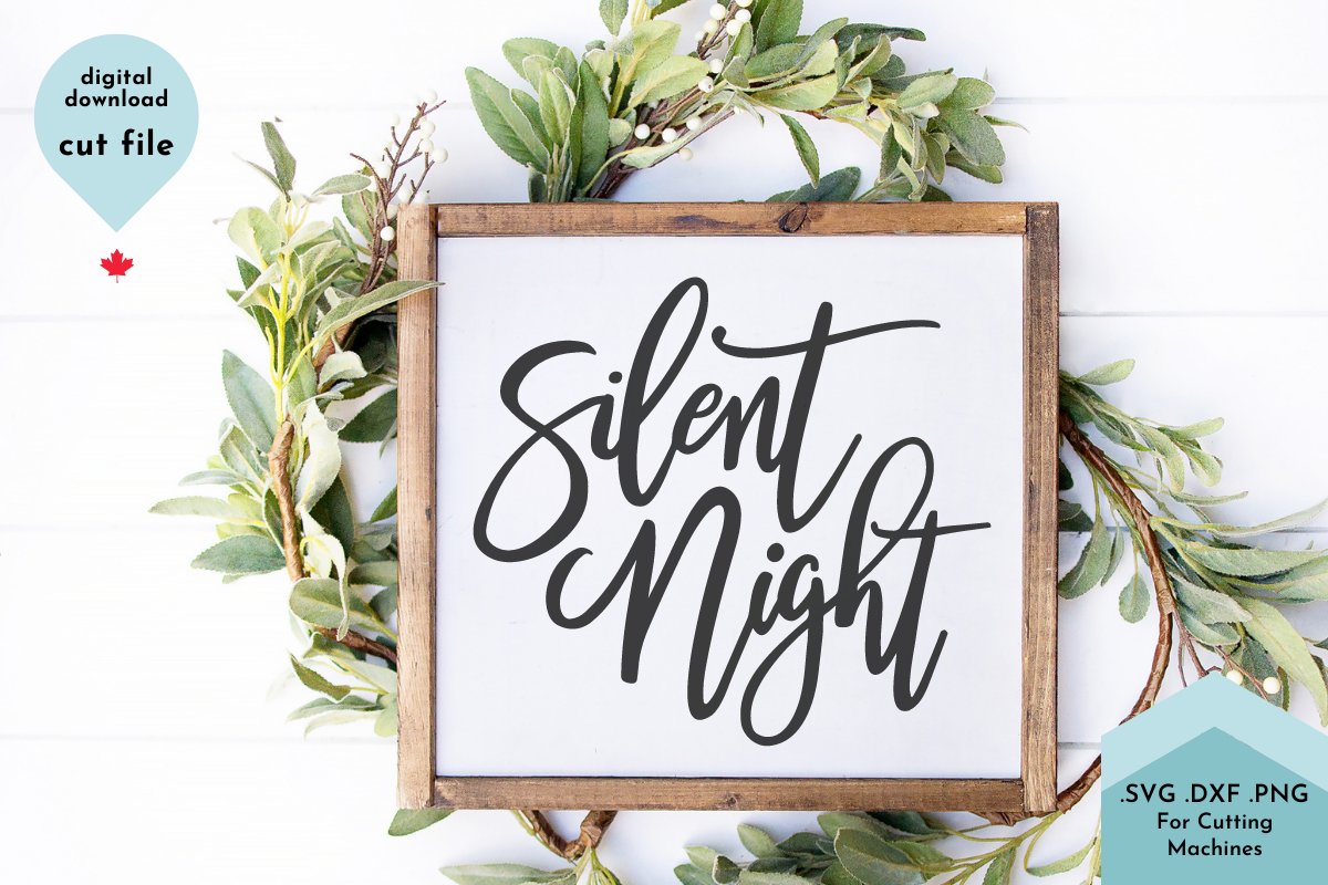 Silent Night Hand Lettered SVG (1048735) | SVGs | Design Bundles