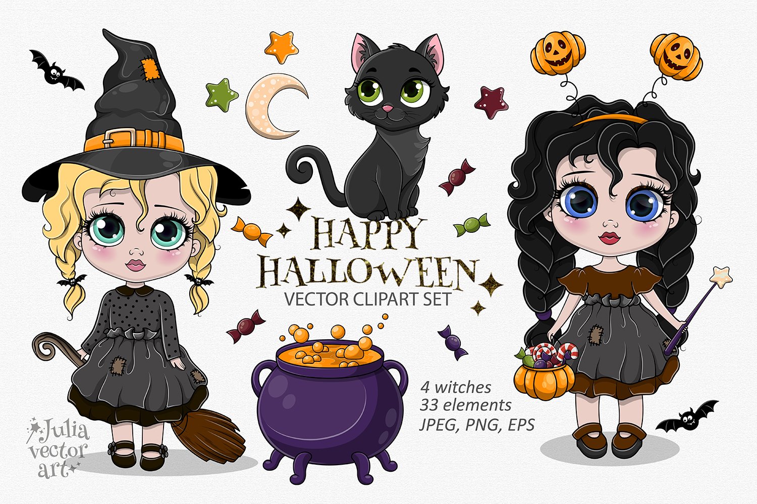 Happy Halloween Witch Clip Art