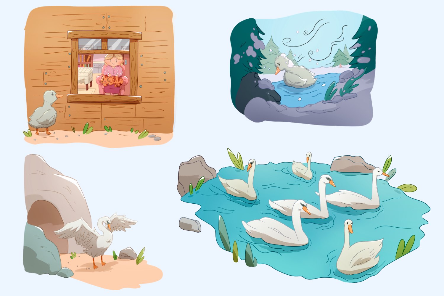 Ugly Duckling Clip Art Collection (540807) | Illustrations | Design Bundles