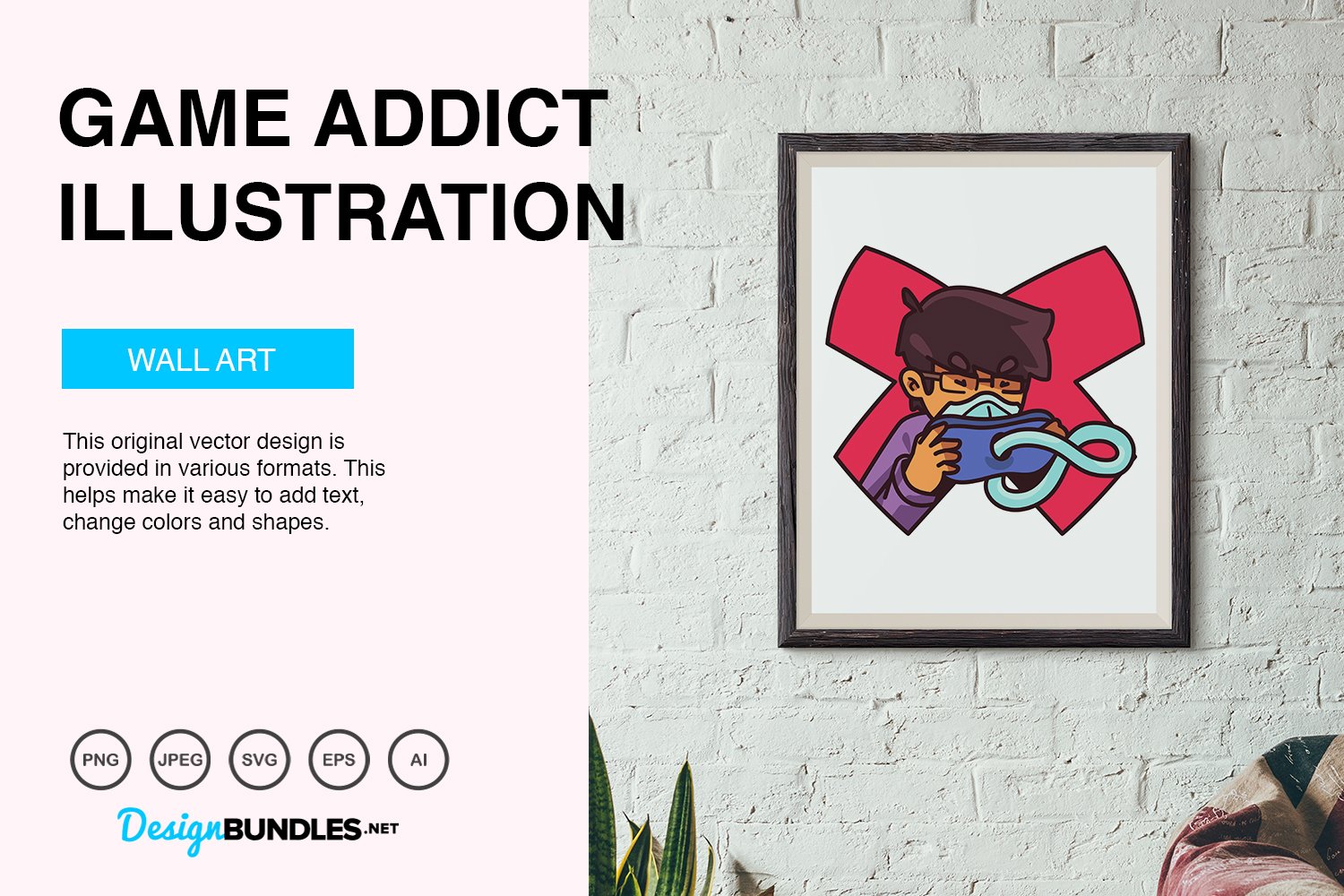 Game Addict Vector Illustration