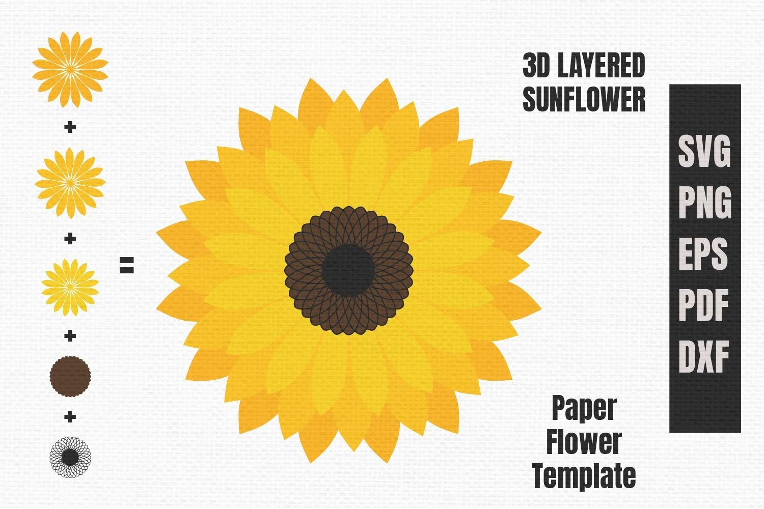 Digital jpg pdf Raster and Layered Vector Files Moon Sunflower Digital ...