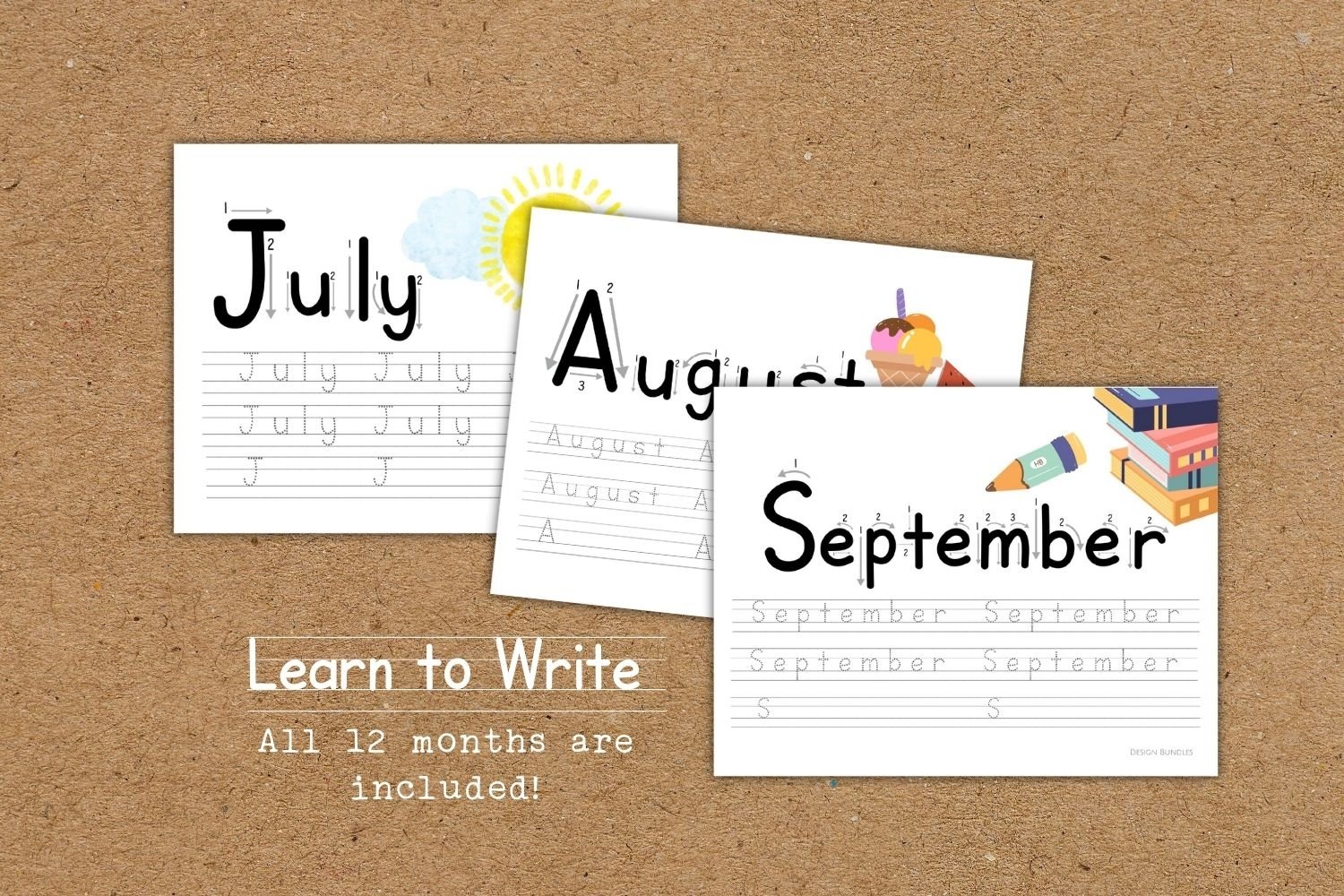Learn to Write Months of the Year Educational Worksheets