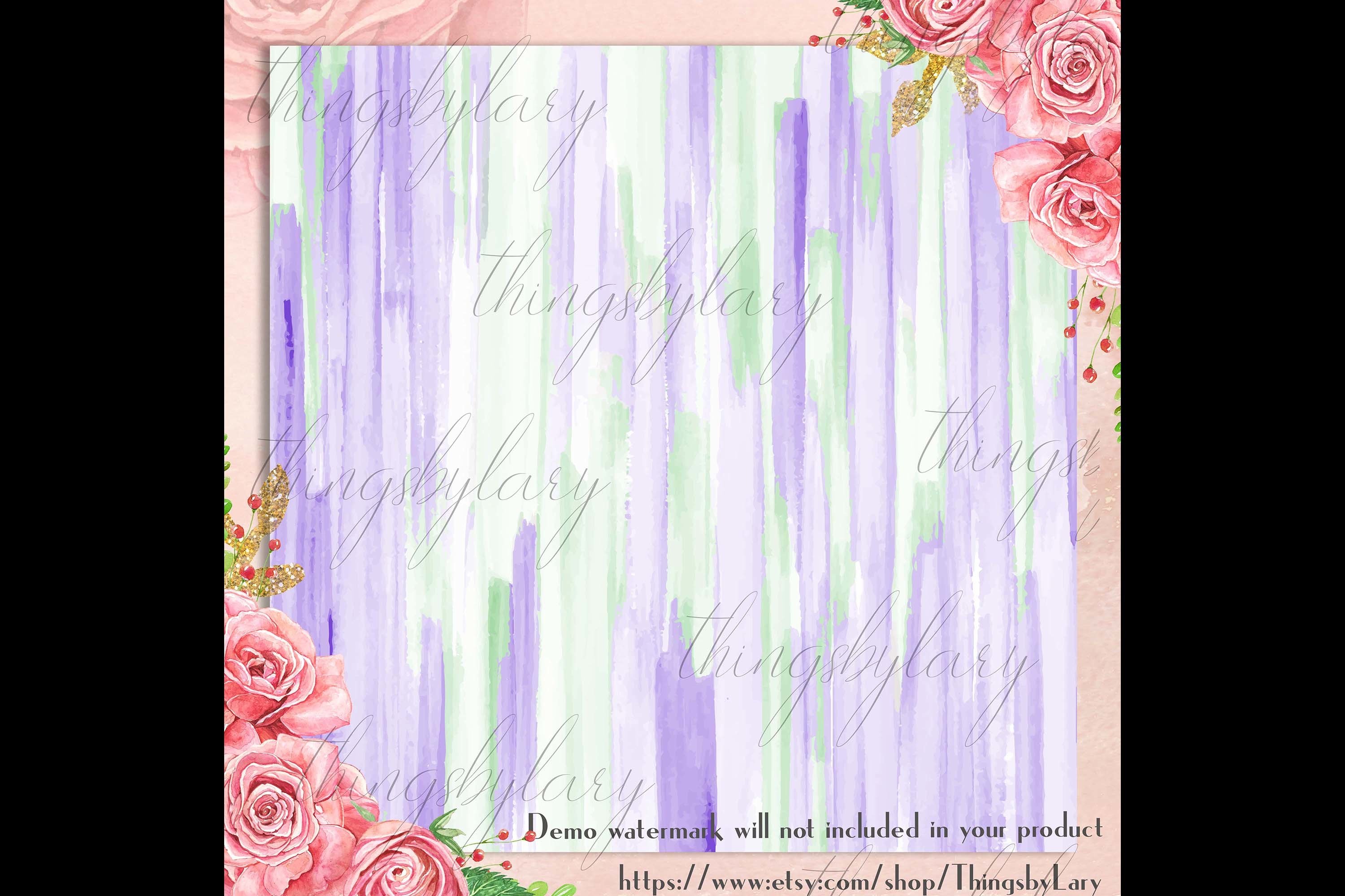 30 Watercolor Artistic Colorful Brush Stroke Digital Papers (242511 ...