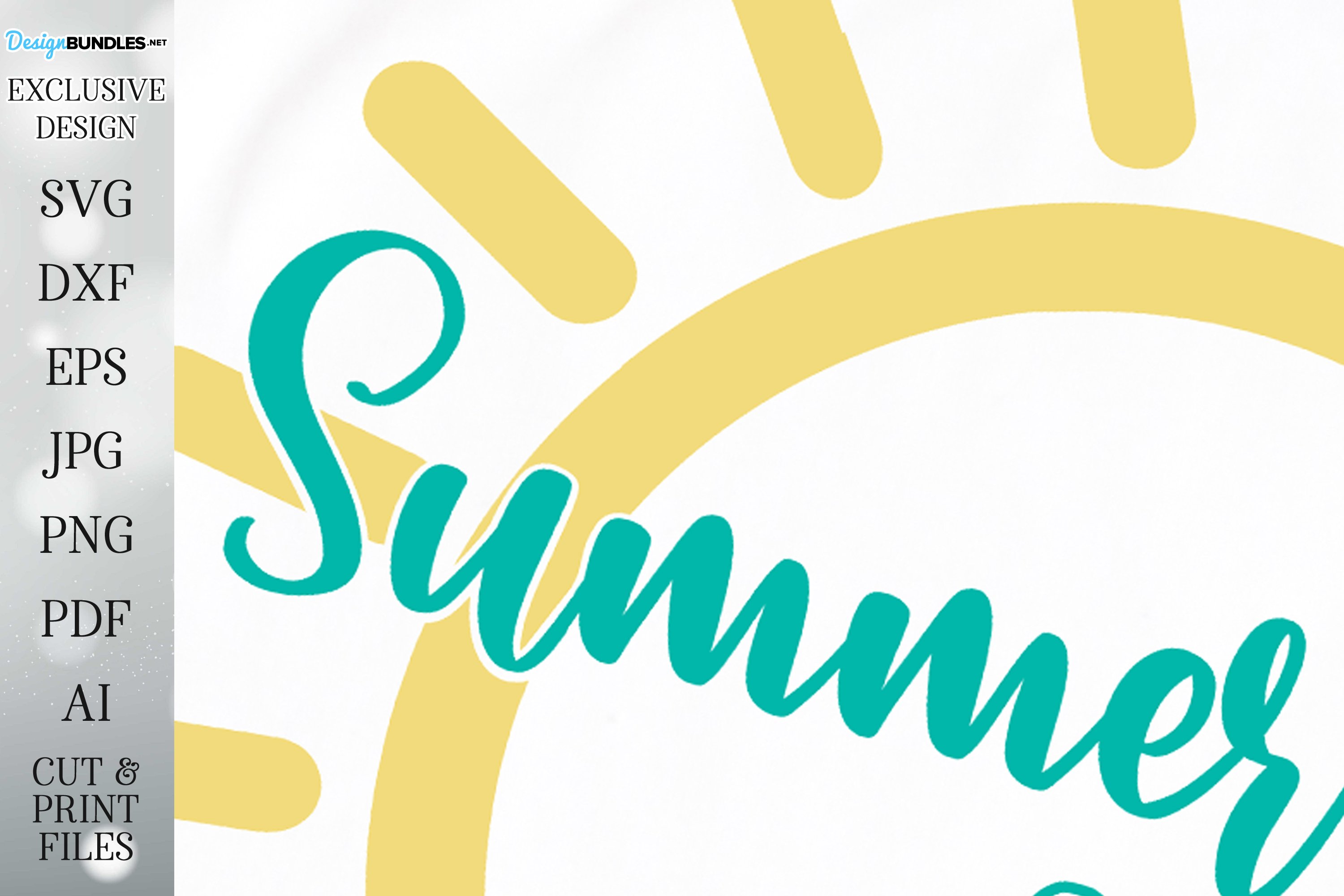 Summer Vibes - Summertime - Sun Cutting File and Clipart