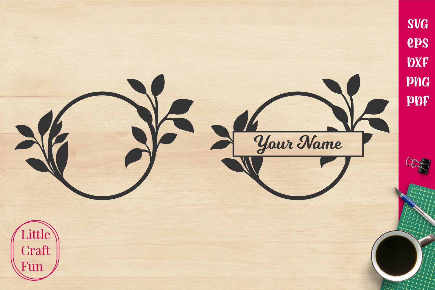 Circles Leaves Frames and Split Frames for Monograms (616568) | Cut ...