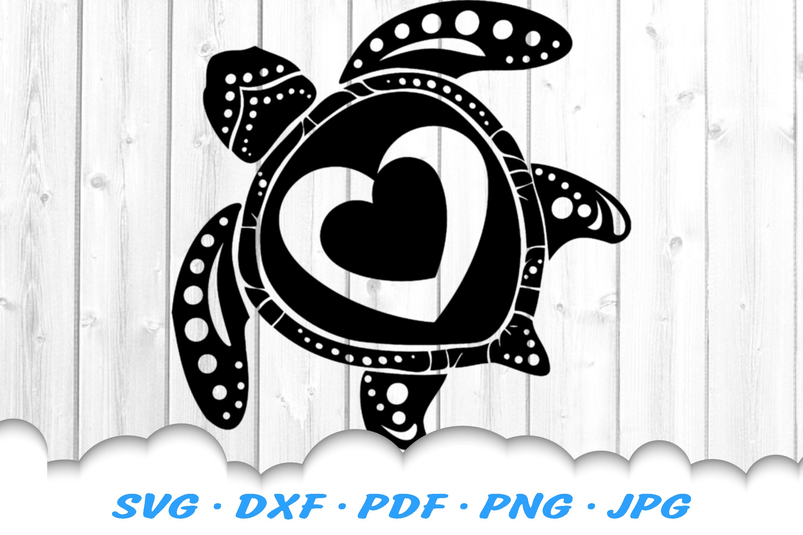 Valentines Sea Turtle Hearts SVG DXF Cut Files (414696) | Illustrations ...