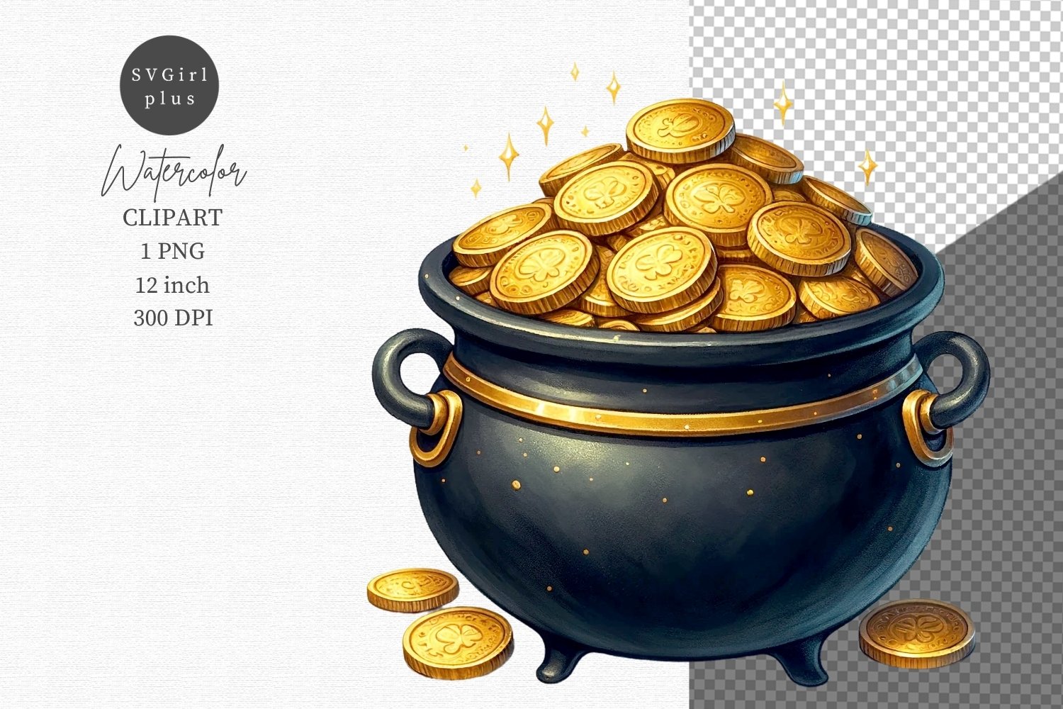 Pot Of Gold Coins Clipart
