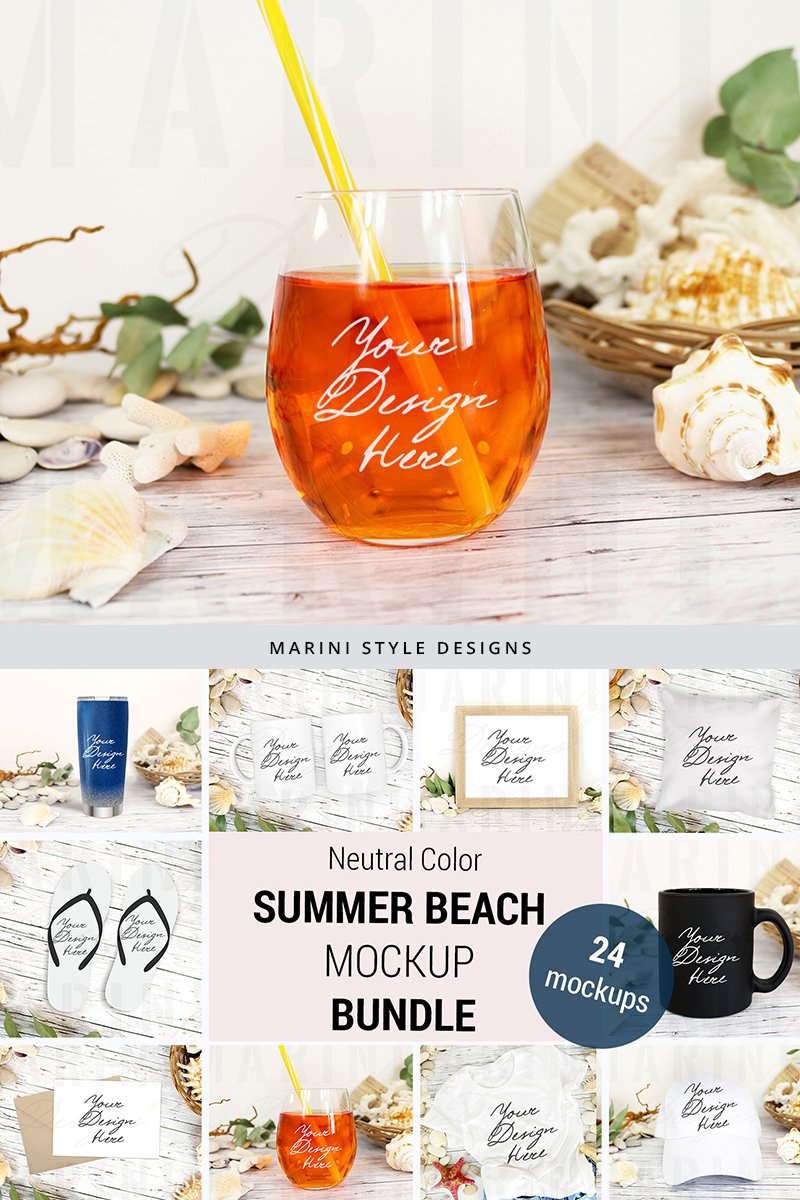 Neutral color Summer Mockup Bundle, Beach Mockup bundle 1197 (536549 ...