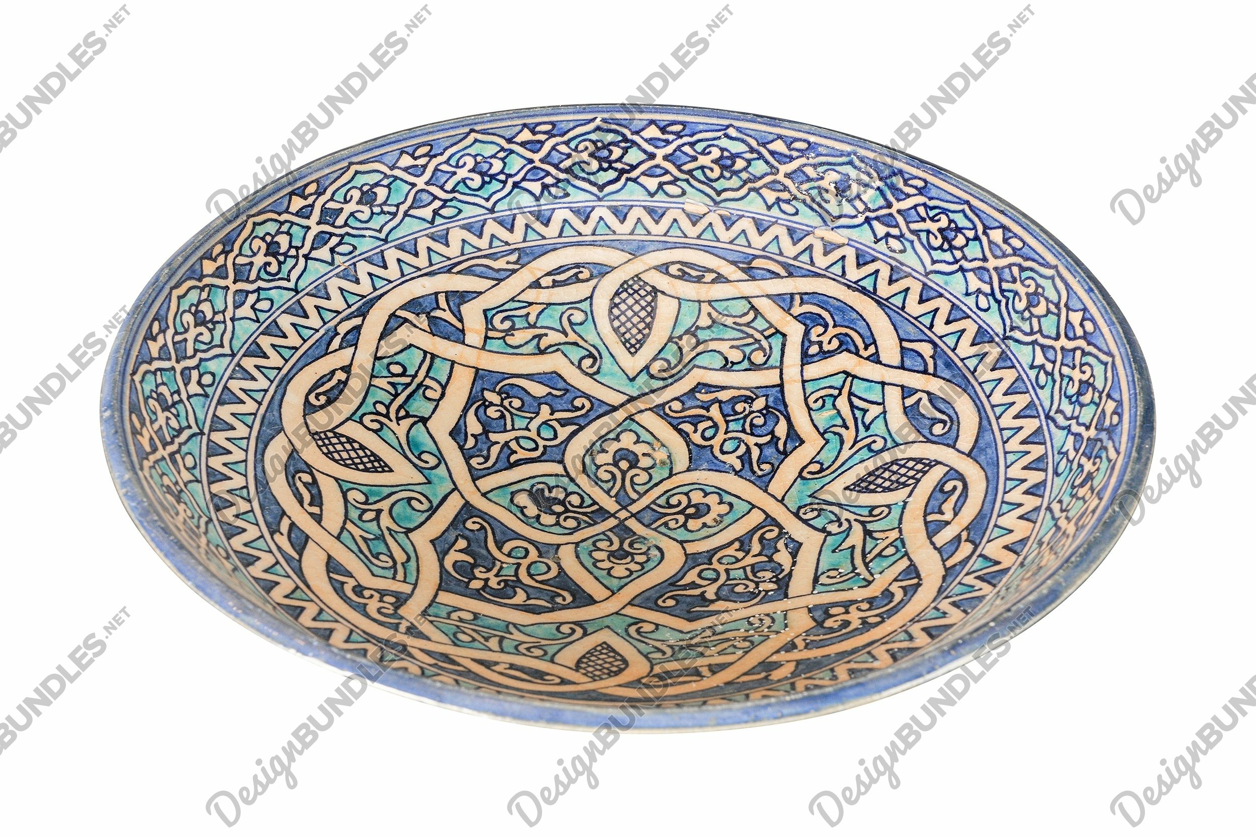 Vintage oriental ceramic plate isolated on a white (2246473) | Arts and ...