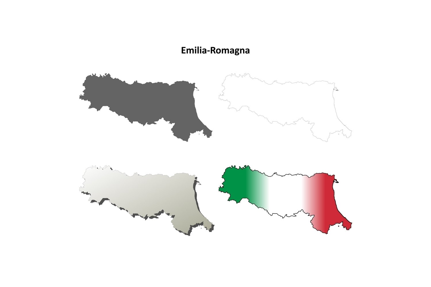 Emilia-Romagna blank detailed outline map set (512098) | Illustrations ...