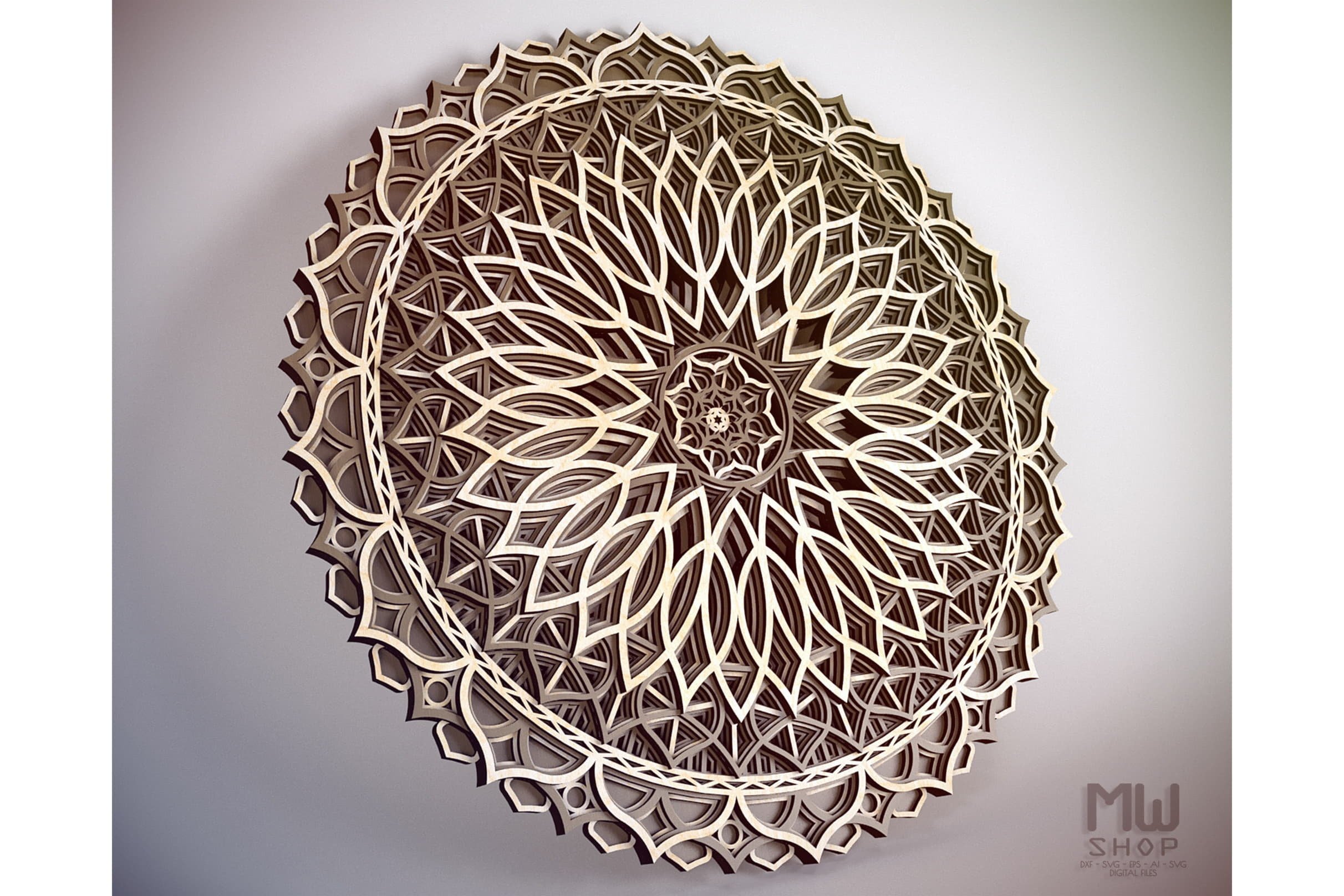 M16 - Wall Art Multilayer Mandala Pattern for Laser Cut (578822 ...