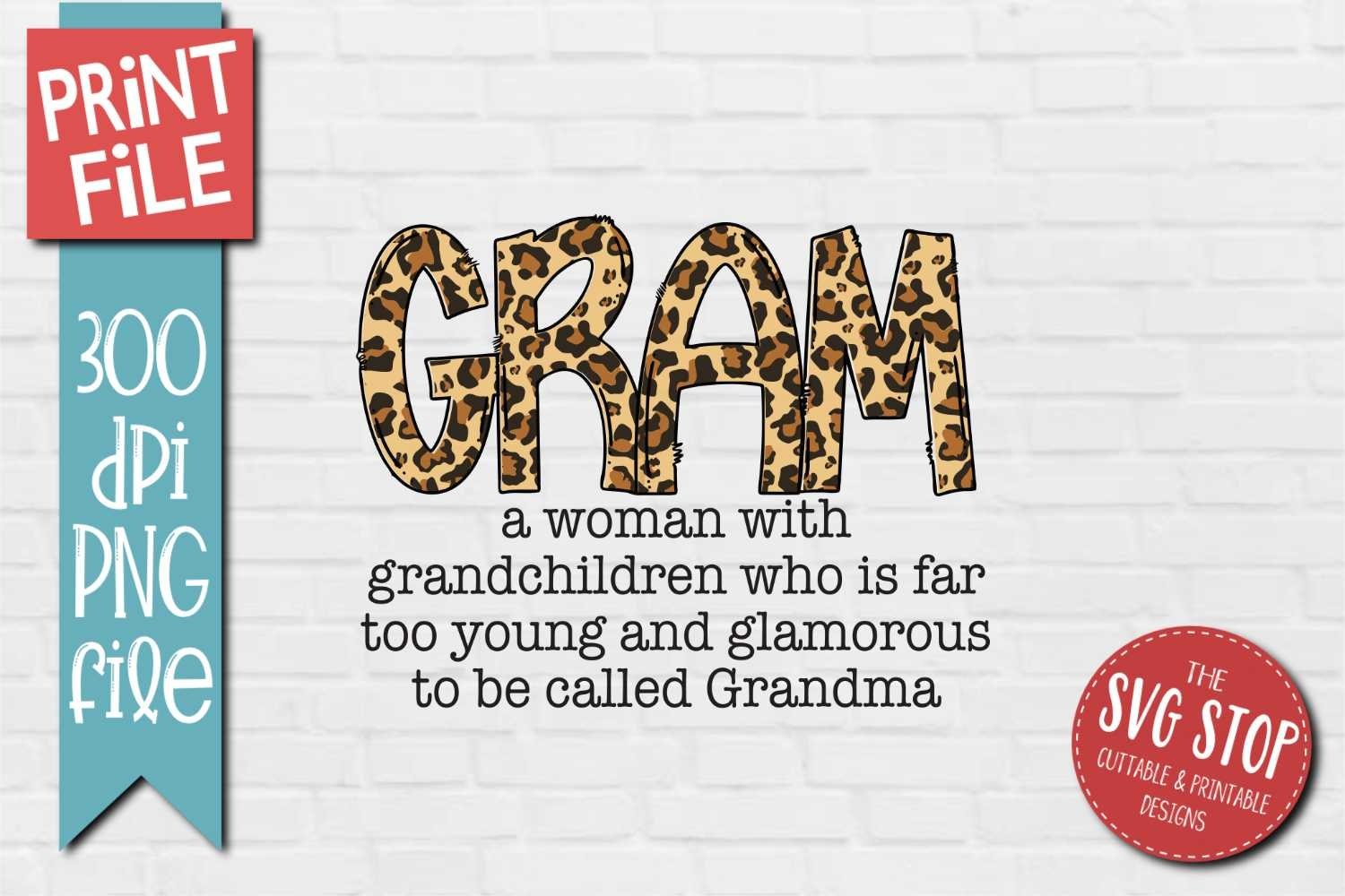 Gram Grandma Sublimation Design PNG Cheetah Print (516416 ...