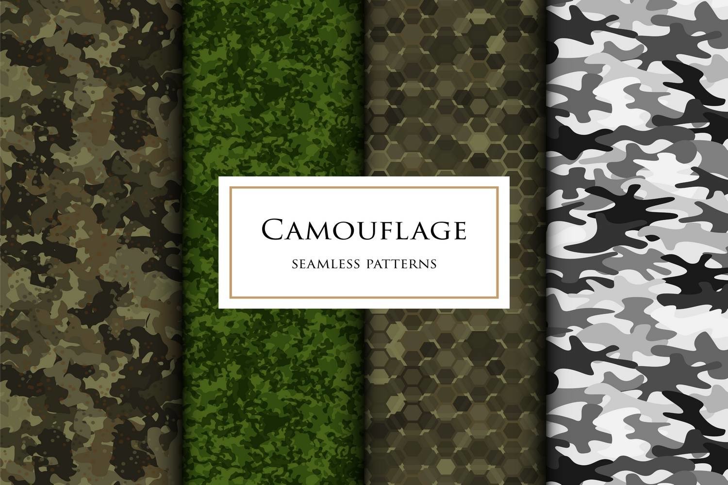 20 Vector digital camouflage masking seamless pattern set (694737 ...
