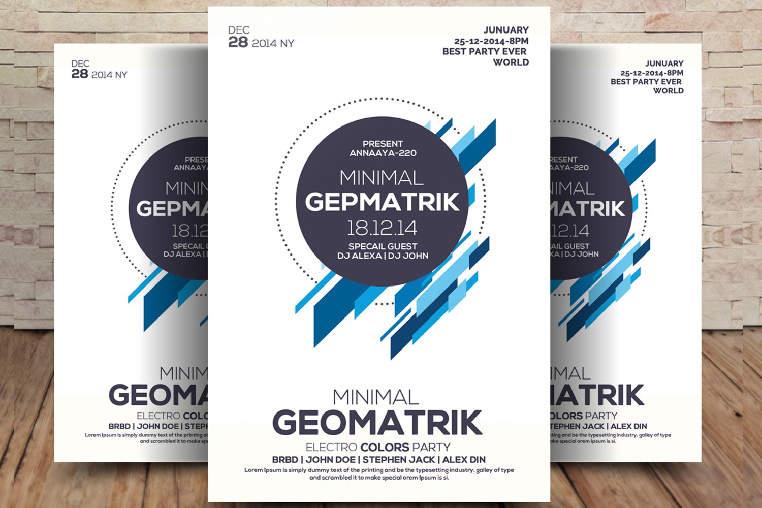 Minimal Geometric Flyer Psd Template (451752) | Flyers | Design Bundles