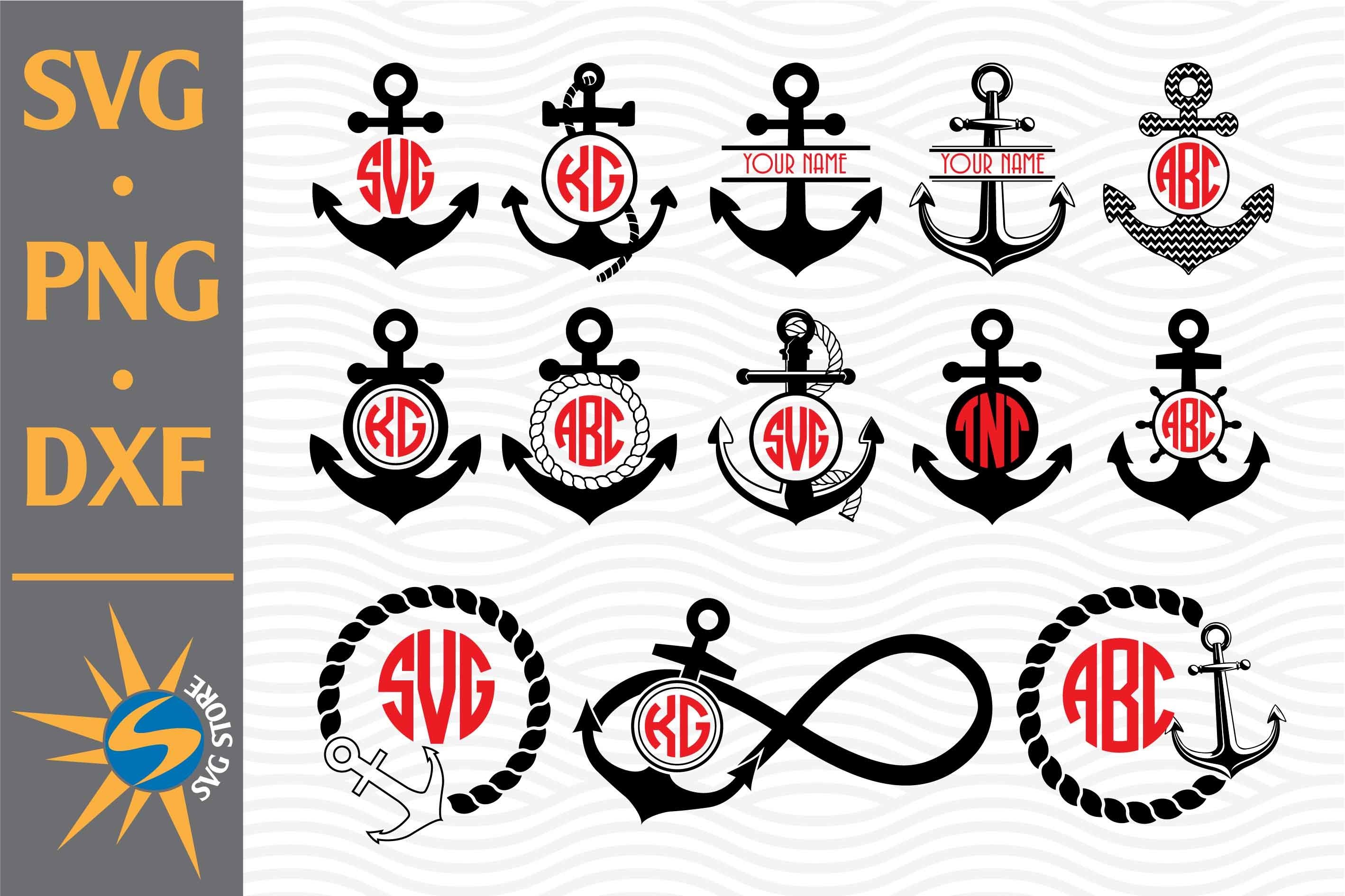 Anchor Monogram SVG, PNG, DXF Digital Files Include (742354) | SVGs ...