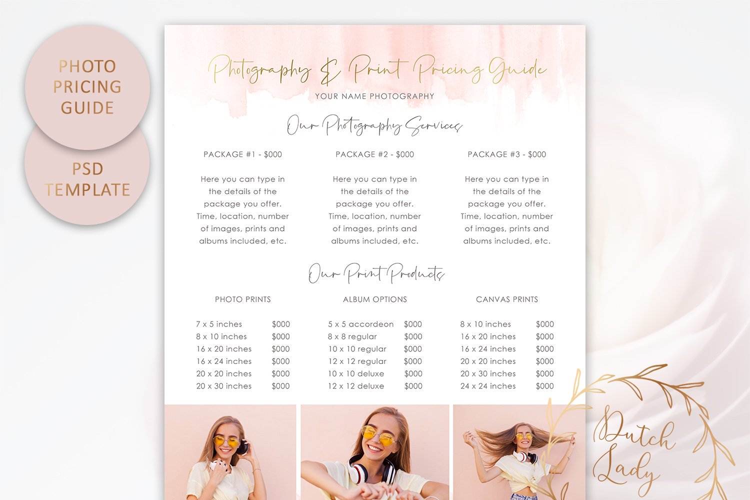 PSD Photography Pricing Guide Template Design #8 (224334) | Flyers ...