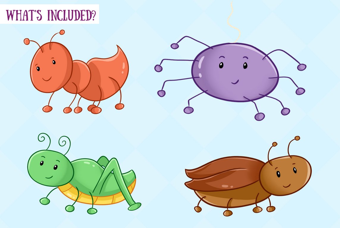Bugs and Creepy Crawlers Clip Art Collection (88930) | Illustrations ...