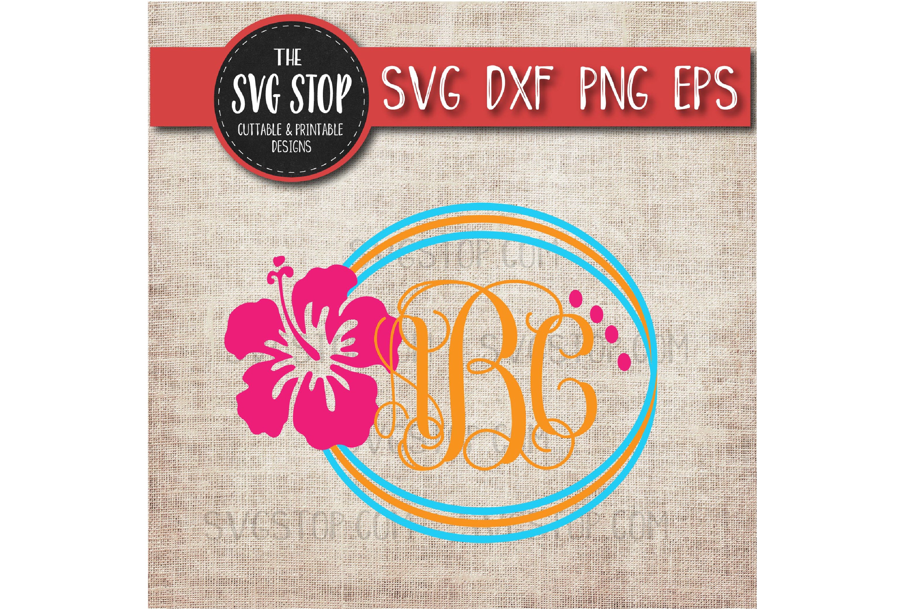 Hibiscus Monogram Frame (67288) | SVGs | Design Bundles
