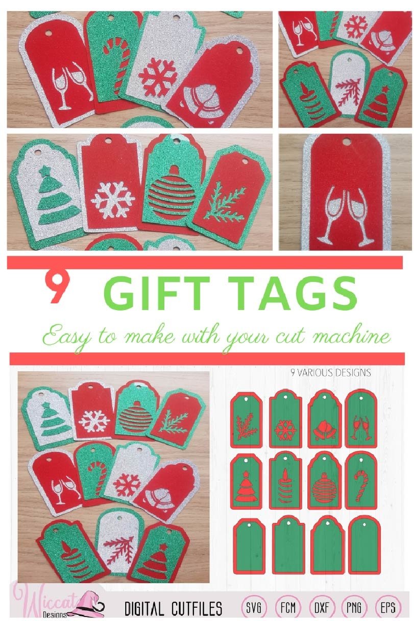 Christmas gift tags cut file, 9 different gift tags (406130) | Cut ...