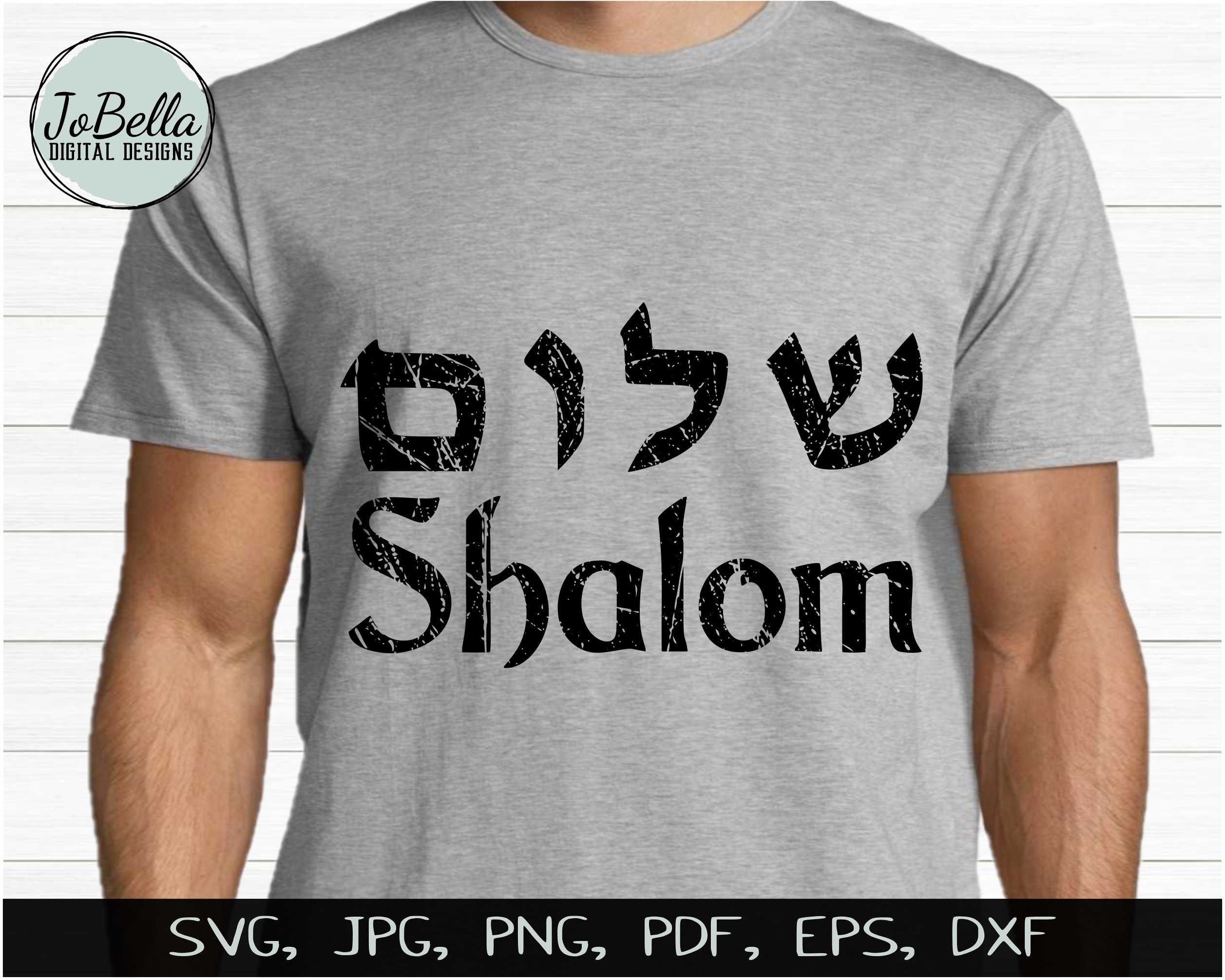 Distressed Shalom SVG, Printable and Sublimation PNG (349678) | Cut ...